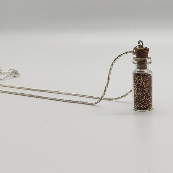 Hand Crafted | Jewelry | Wishing Jar Gold Glitter Pendant Necklace ...